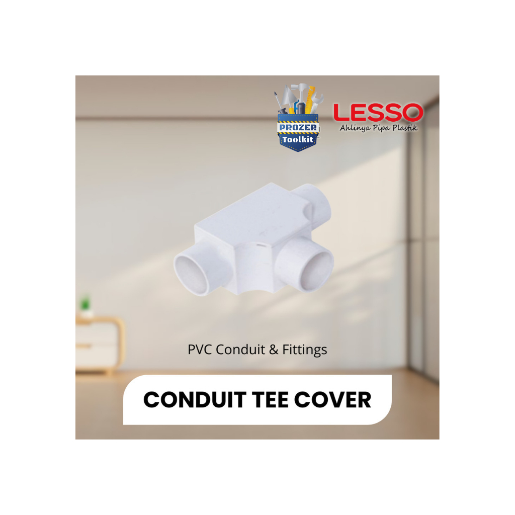 Jual Lesso PVC Conduit Tee dengan Penutup / Sambungan Pipa T Cover | Shopee Indonesia