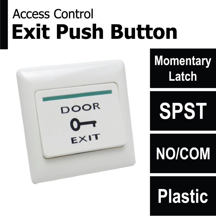 Jual Tombol Exit Push Button Momentary Switch Plastic SPST NO COM ...