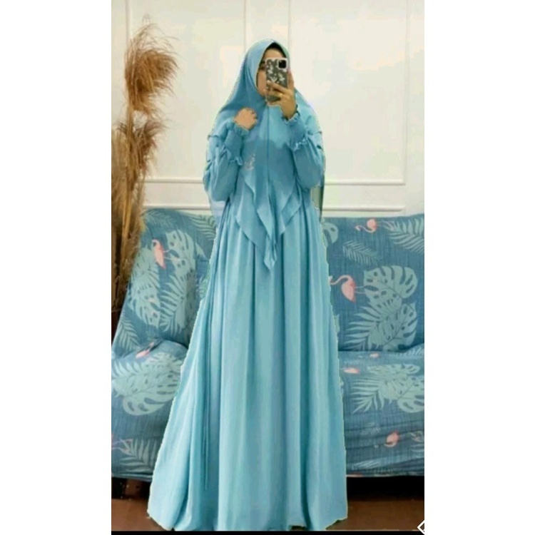 Jual Gamis Syar'i Plus Khimar Ceruty M L XL XXL 3XL / HASANAH SYARI SET / Gamis Syari Lavender ...