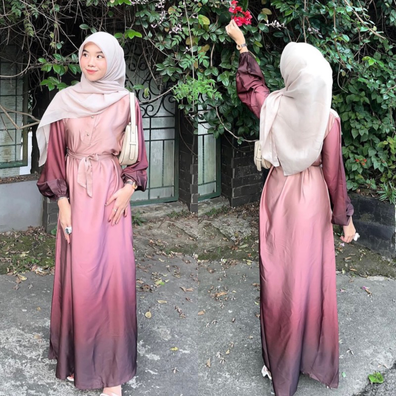 Jual MALAIKA DRESS GRADASI / GAMIS WANITA / BAJU MUSLIM / RAYA SERIES ...