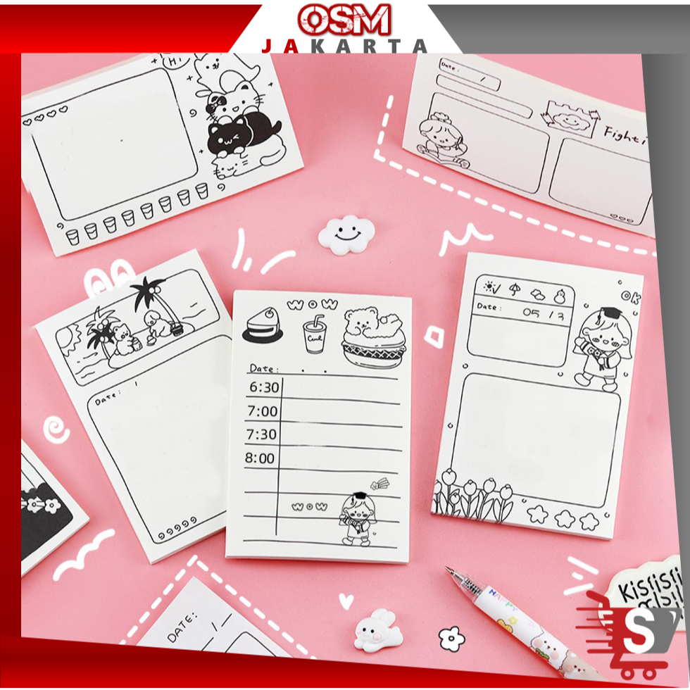 Jual OSM JKT S6272 Memo Tempel Kartun / Memo Reminder Tempel / Sticky ...
