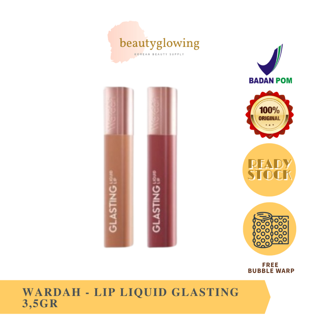 Jual WARDAH - LIP LIQUID GLASTING 3,5GR | 01 Caramel Coat 02 Peach ...
