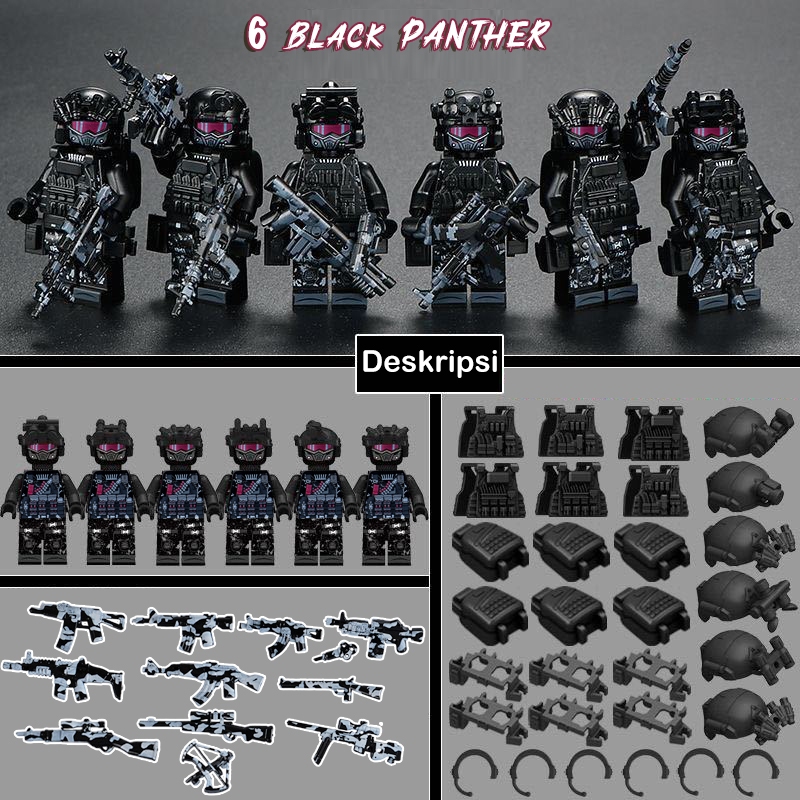 Jual Mainan balok Military Minifigure army Swat Team Pack Building ...