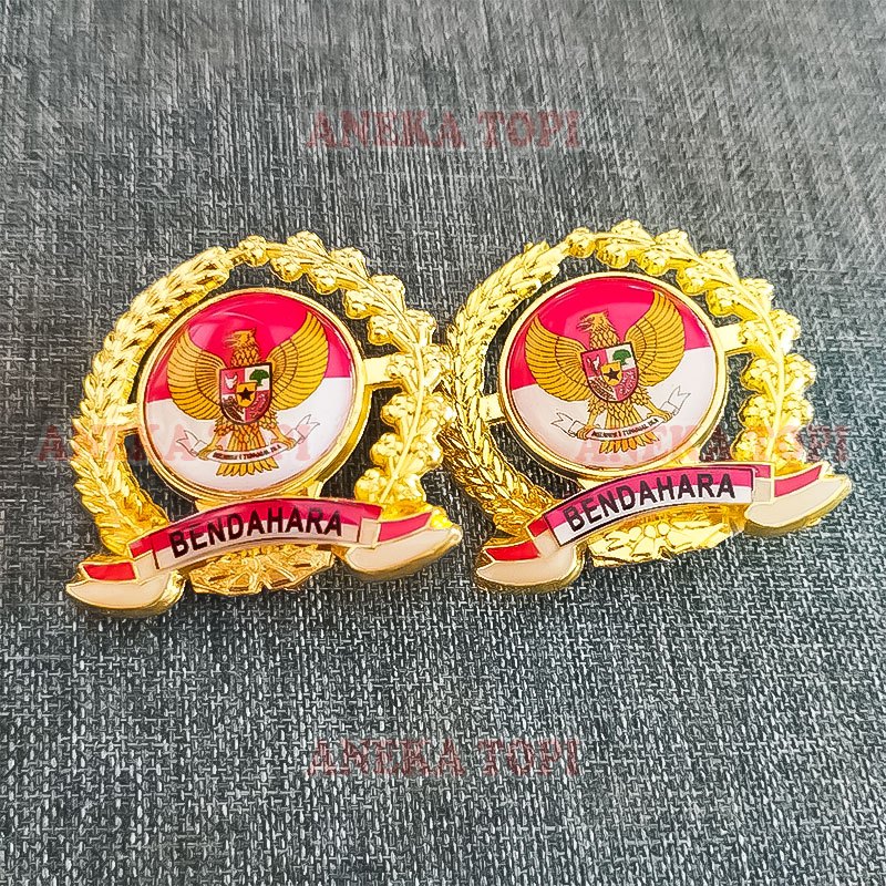 Jual Pin Bendahara Padi Kapas Pin Perangkat Desa Peniti Magnet Pin ...