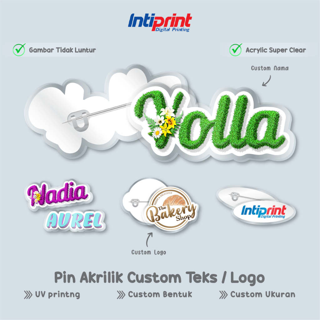 Jual Pin Akrilik Custom Nama | Bros Akrilik Peniti Custom Logo I Pin ...