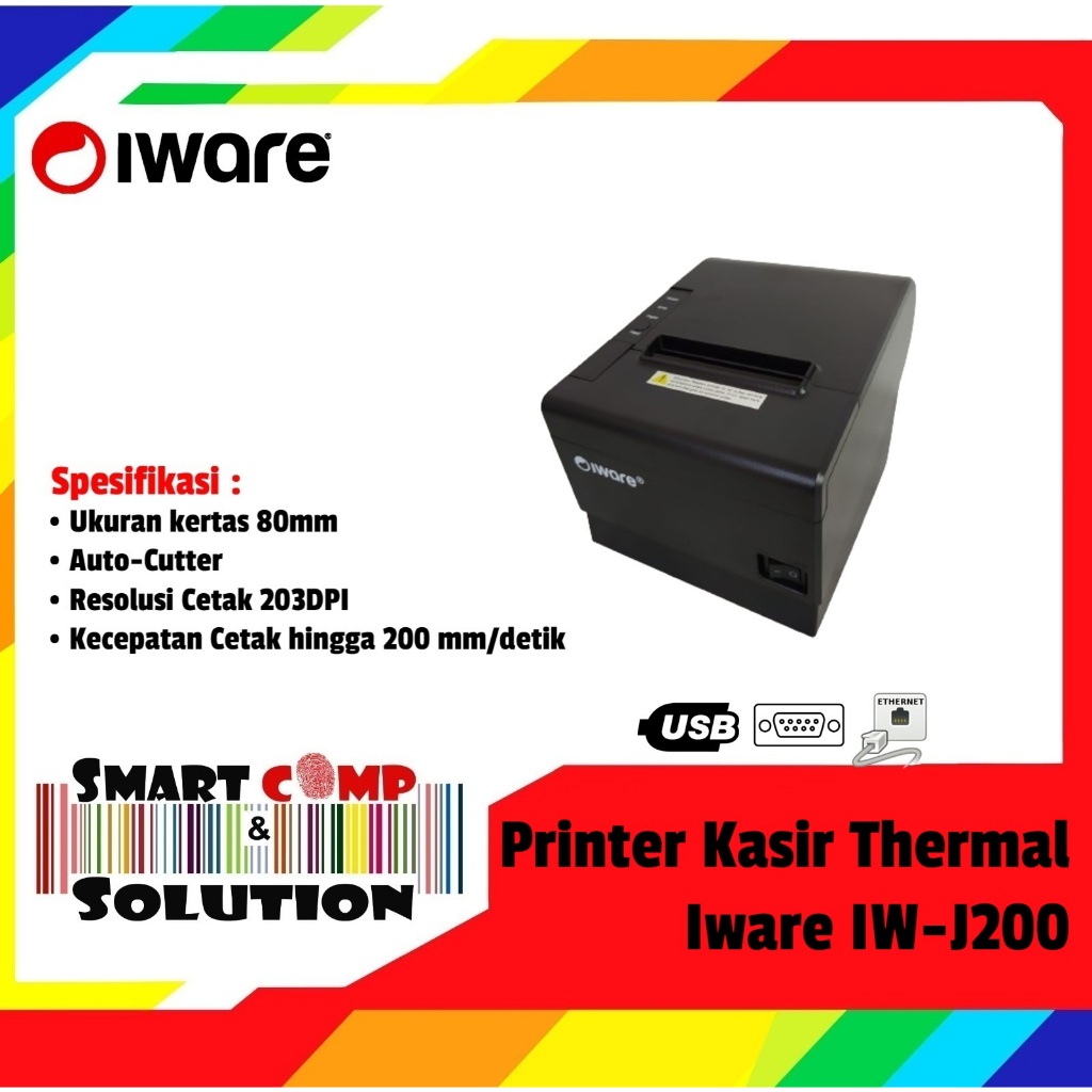 Jual Printer Kasir Thermal Iware IW-J200 J200USE J200BT - Struk 80mm ...