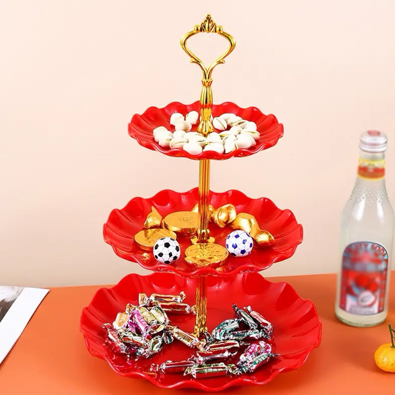 Jual Rak kue susun 3 tingkat round bulat detachable plate cake stand ...