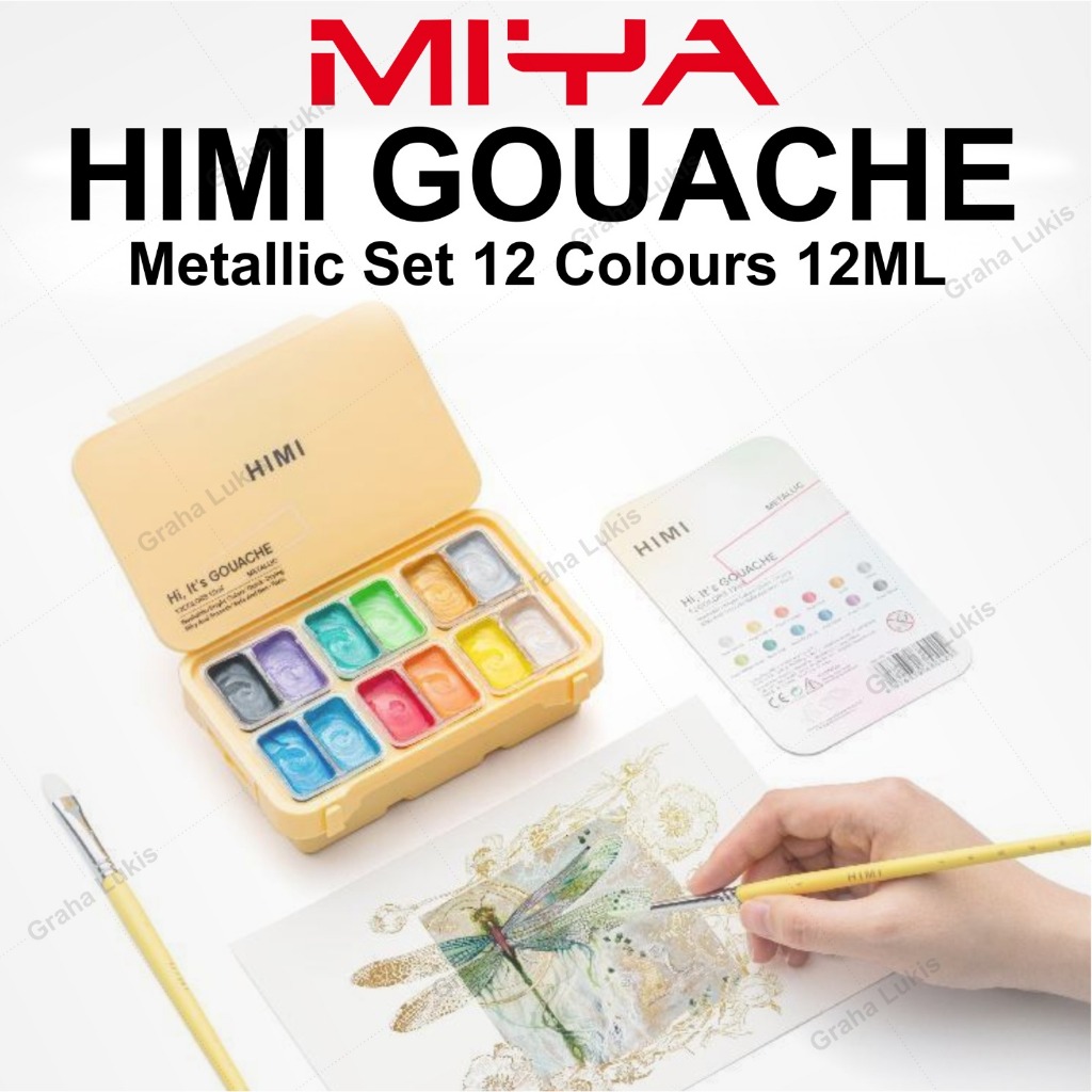 Jual Miya Himi GOUACHE Metallic Paint Set TWIN 12 Colors x 12ml - Cat ...