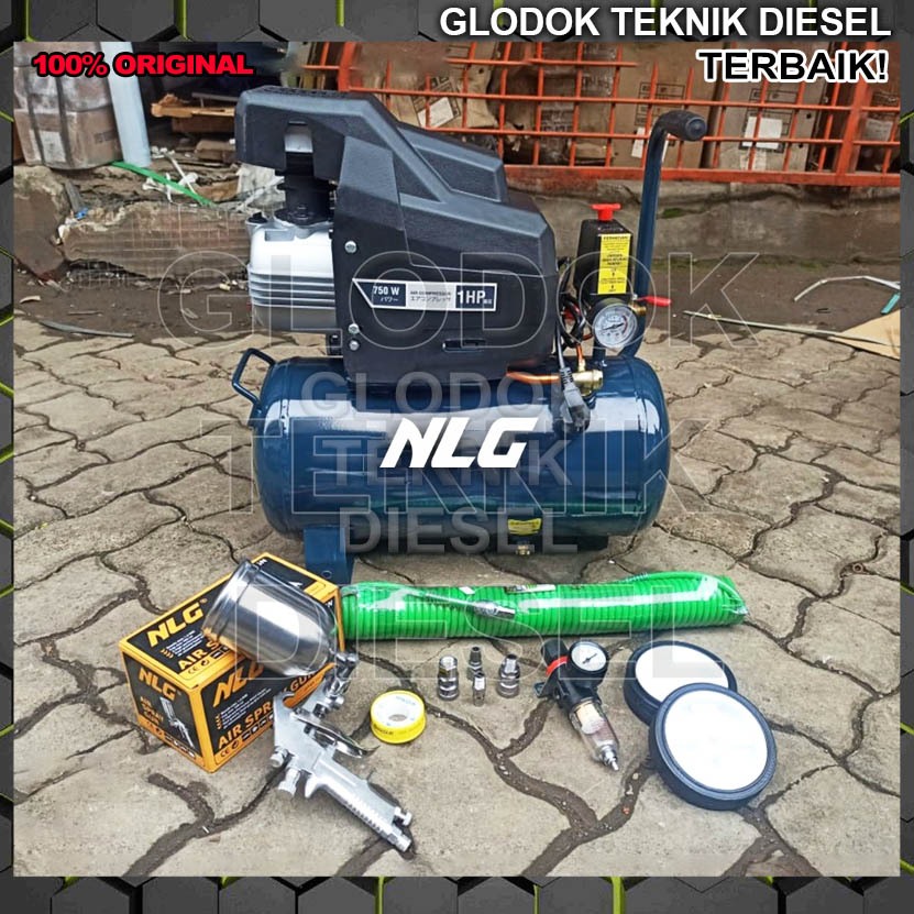 Jual PAKET NGECAT LENGKAP KOMPRESOR ANGIN 1 HP 24 LITER COMPRESSOR ...