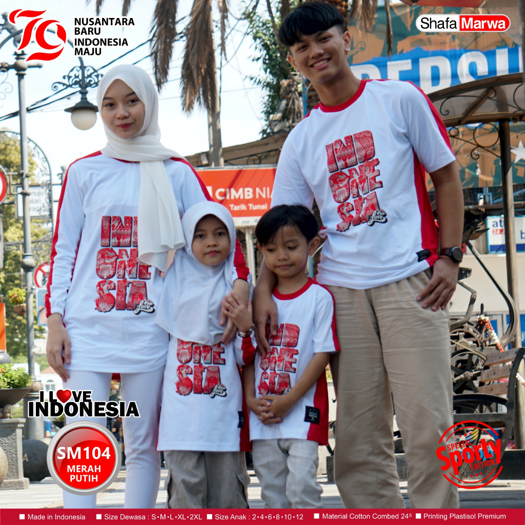 Jual Kaos Merah Putih Agustusan - Baju Seragam Couple Edisi Kemerdekaan 17 Agustus SM104 ...
