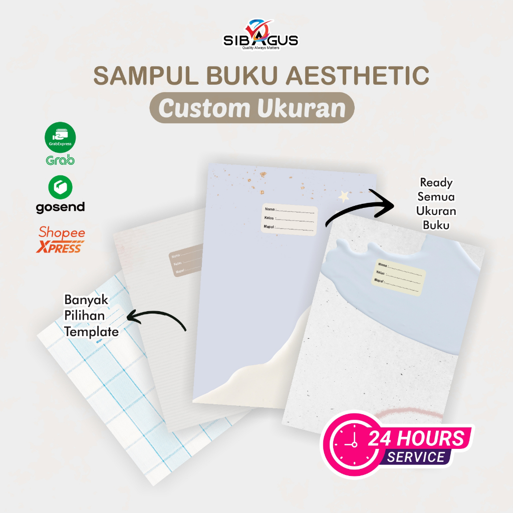 Jual Sampul Buku Aesthetic | Cetak Sampul Buku | Custom Nama | Free ...