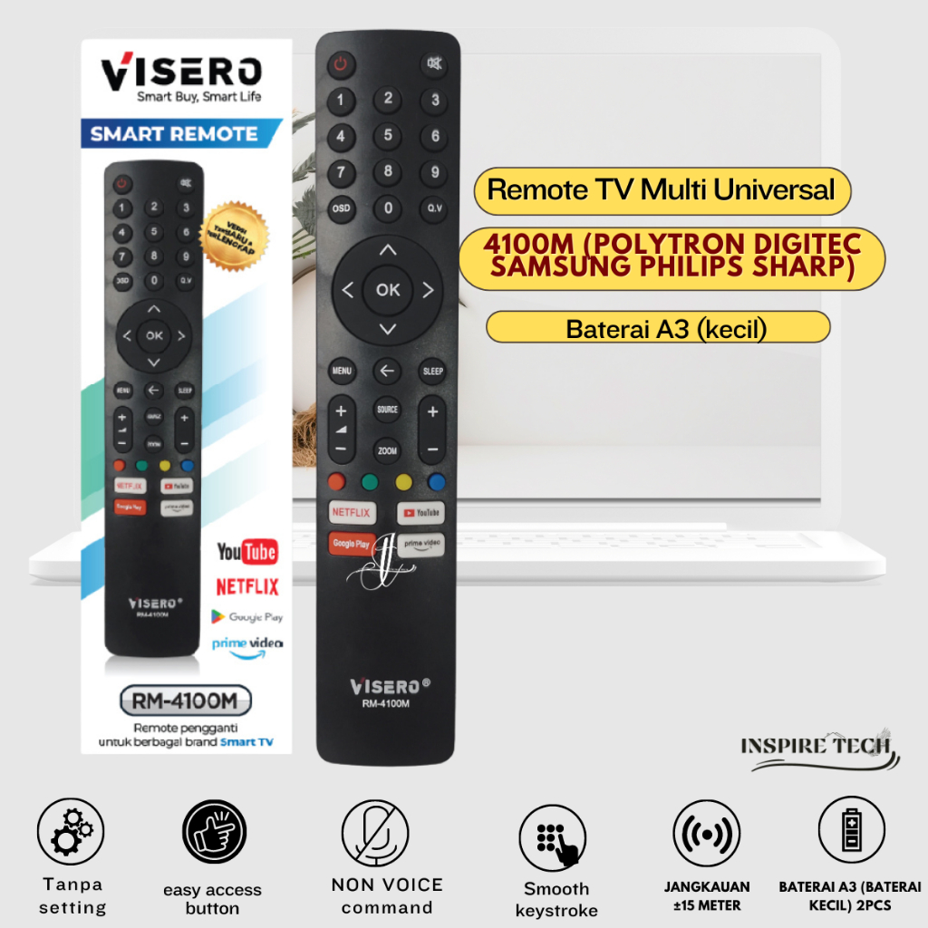 Jual Remote TV Multi Android Smart LED LCD VSR 4100M (Philips, Polytron ...
