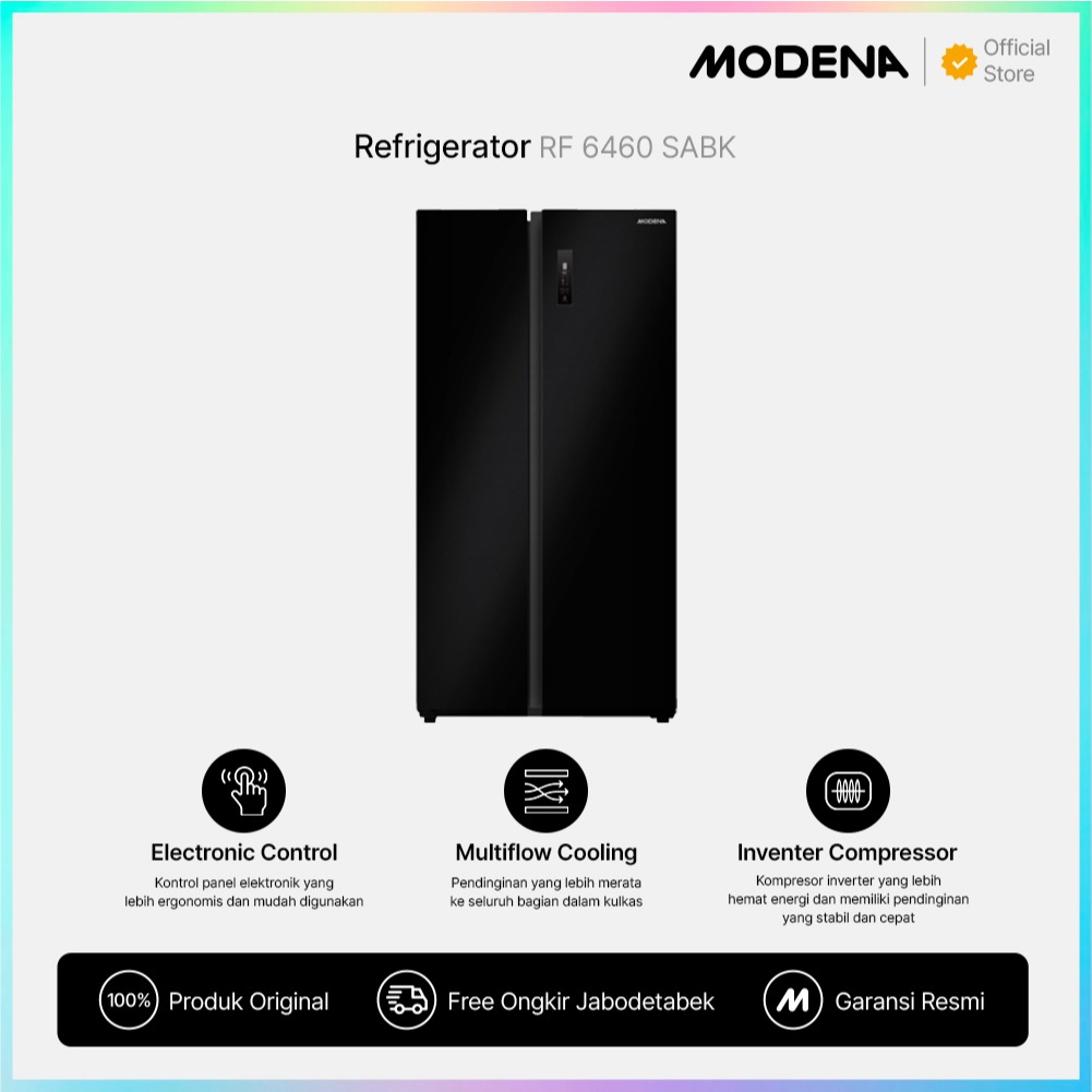 Jual MODENA Refrigerator Side by Side - RF 6460 SABK | Shopee Indonesia