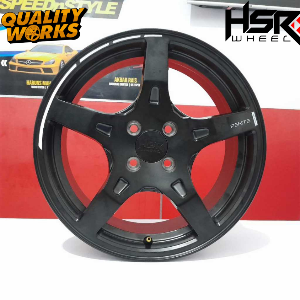 Jual Velg City Hatchback R16 Inch Hsr Pente Ring 16 Lebar 7 Rata Bodi Baut 4 Pcd 4x100 Hitam Dop ...