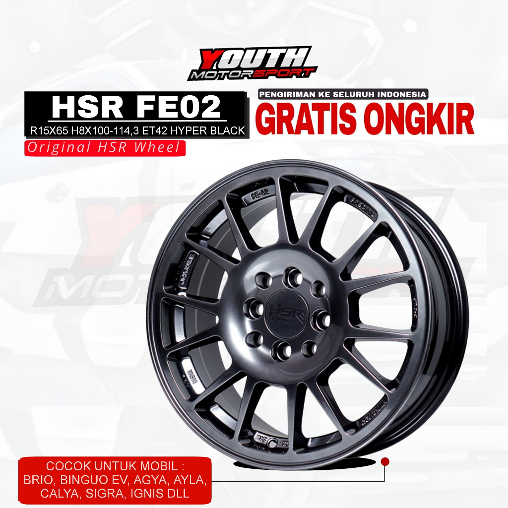 Jual VELG R15 RALLY LOOK HSR FE02 COCOK UNTUK BRIO,SIGRA,AGYA,CALYA DLL ...