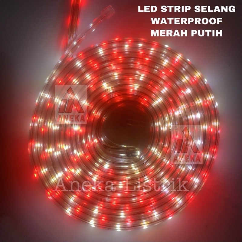 Jual LAMPU LED STRIP SELANG ROPE LED 3528 MERAH PUTIH IP66 METERAN ...