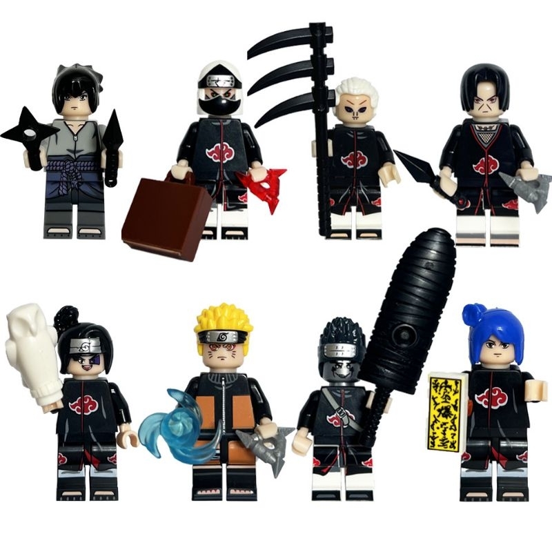 Jual 8 pcs Mini Figure Naruto Akatsuki Brick Mainan Balok Rakit Hiasan ...