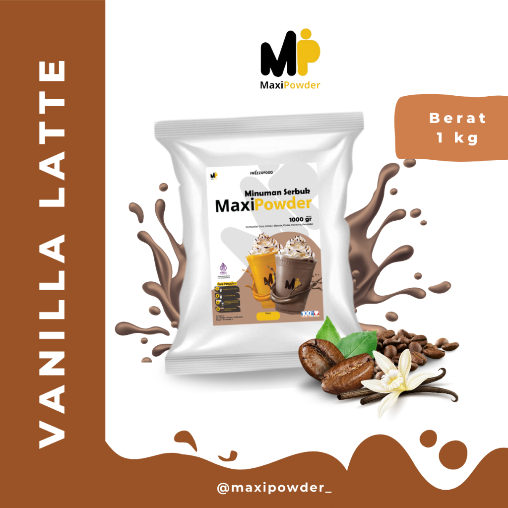 Jual Bubuk Minuman Rasa Vanilla Latte 1kg / Minuman Kekinian Vanilla ...