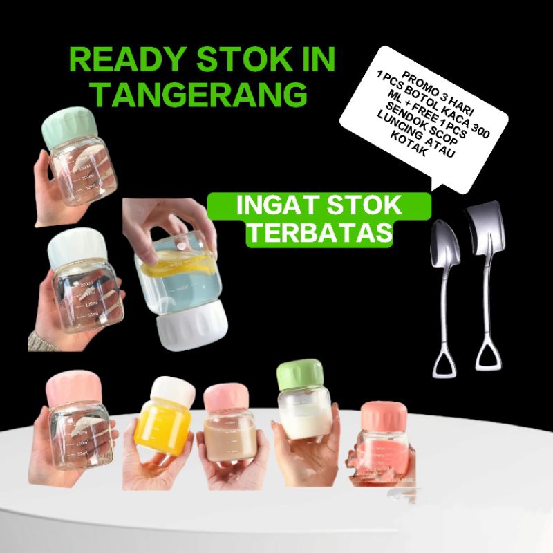 Jual REJEKI 9393 - NEW Botol Minum Jus Kaca Botol Minum Air Mini Anti ...