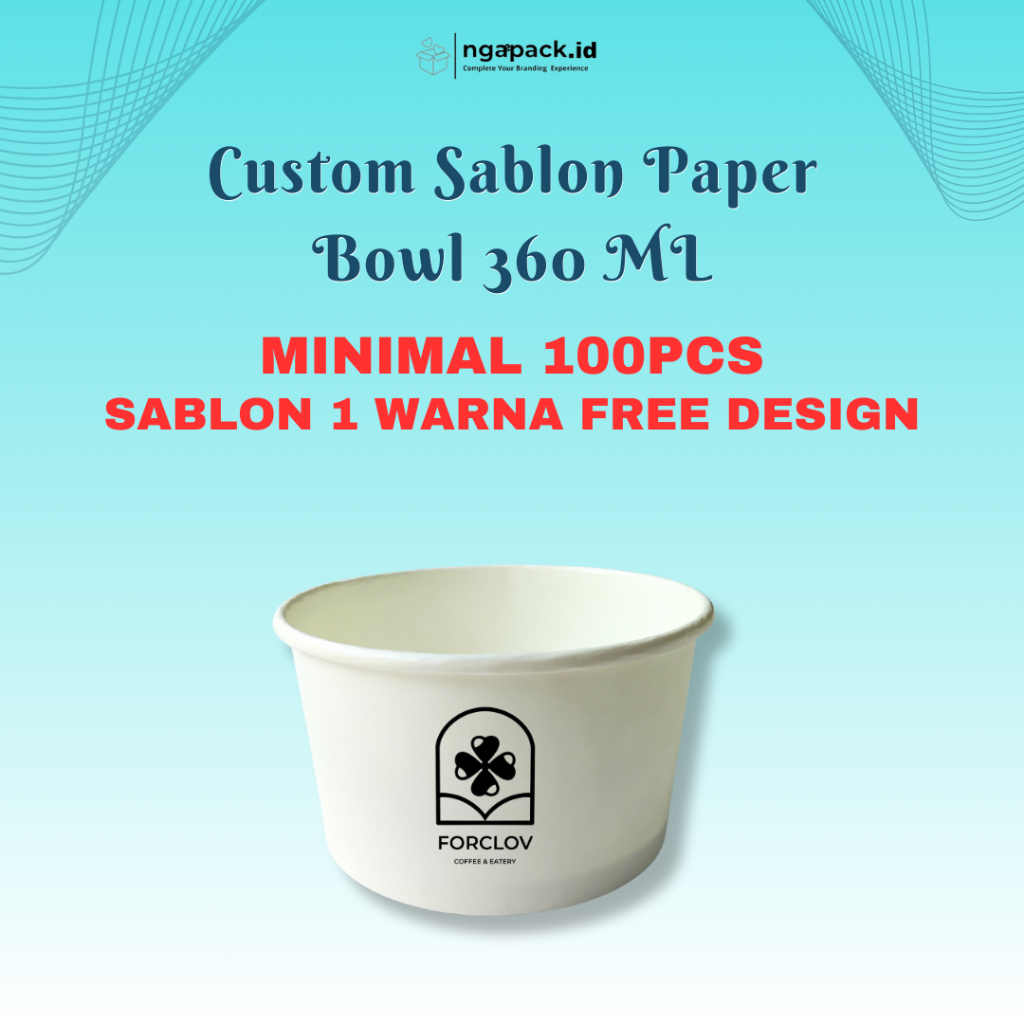 Jual CUSTOM SABLON PAPER BOWL UKURAN 500 ML (SABLON 1 WARNA FREE DESIGN ...