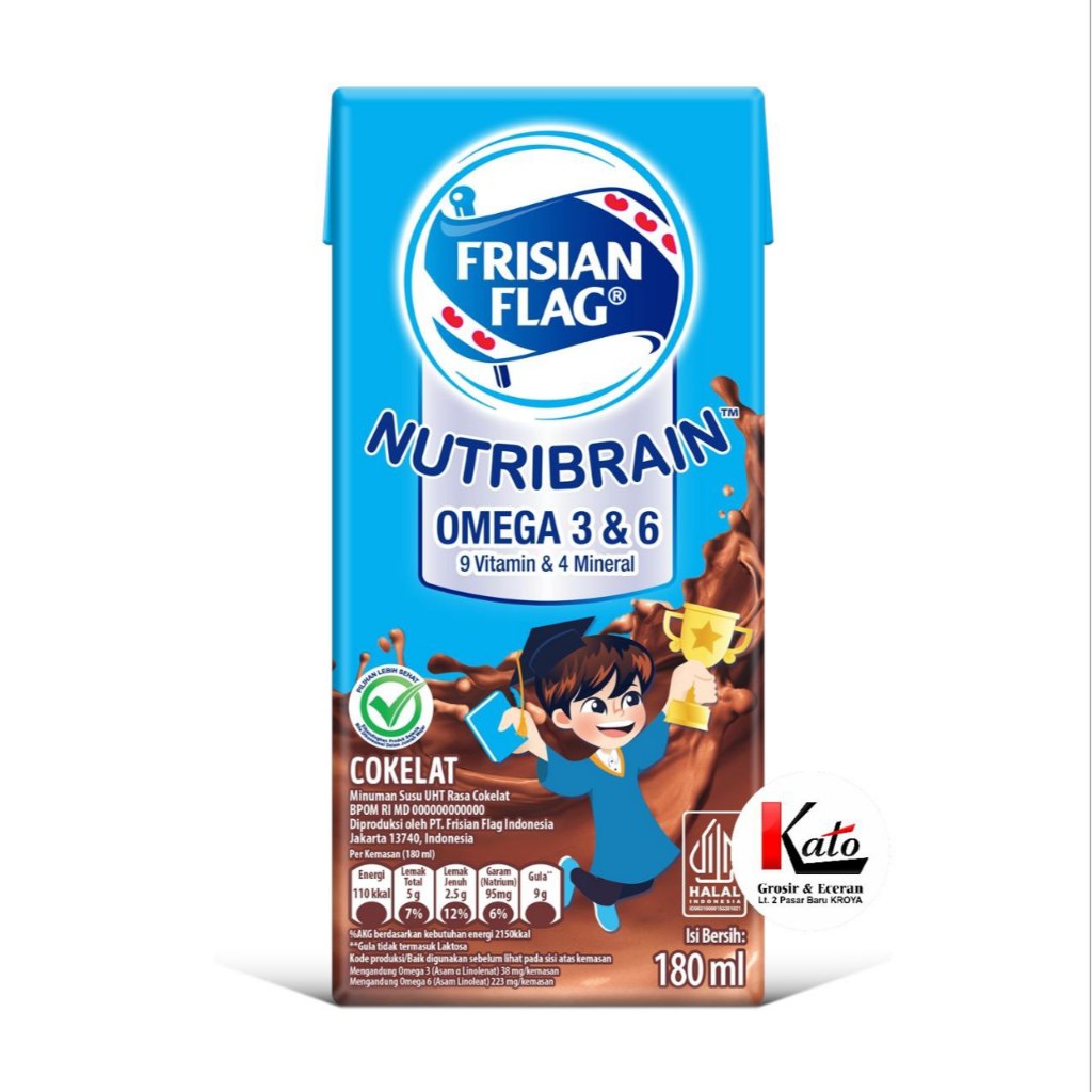 Jual Frisian Flag Omega Susu UHT Chocolate 180ml | Shopee Indonesia