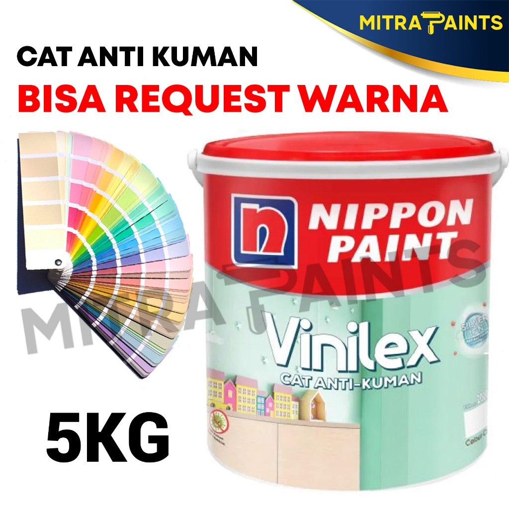 Jual CAT TEMBOK VINILEX SILVER ION 5 KG NIPPON PAINT / BISA REQUEST ...