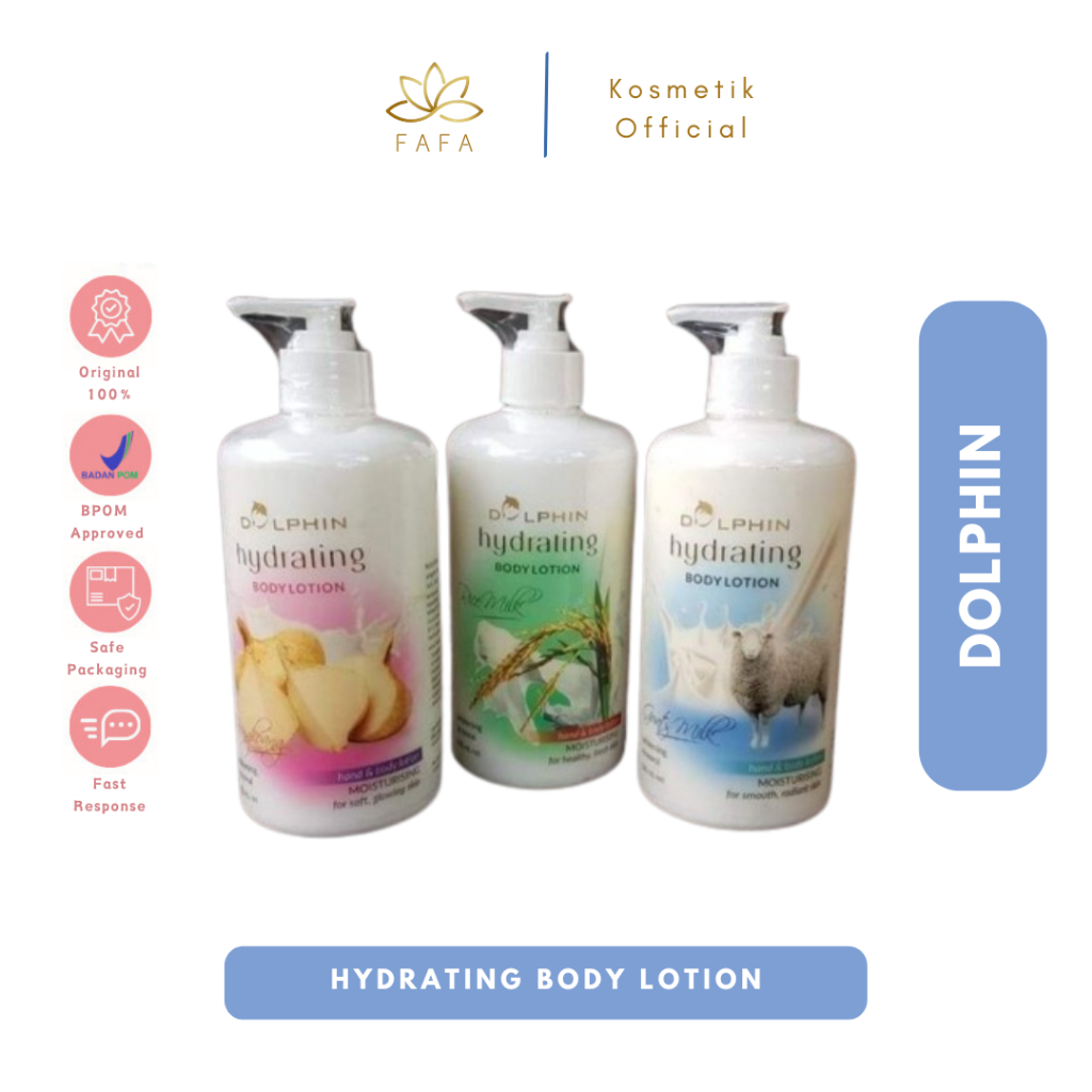 Jual DOLPHIN Hydrating Body Lotion 500ml - Bengkoang | Goat Milk | Rice ...