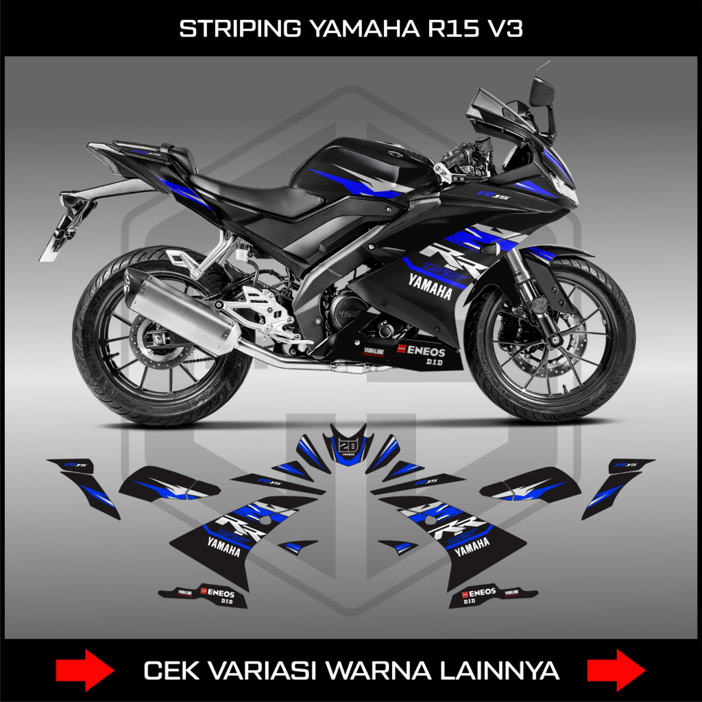 Jual STRIPING YAMAHA YZF R15 V3 LIVERY KRT RR / STICKER DECAL R15 V3 ...
