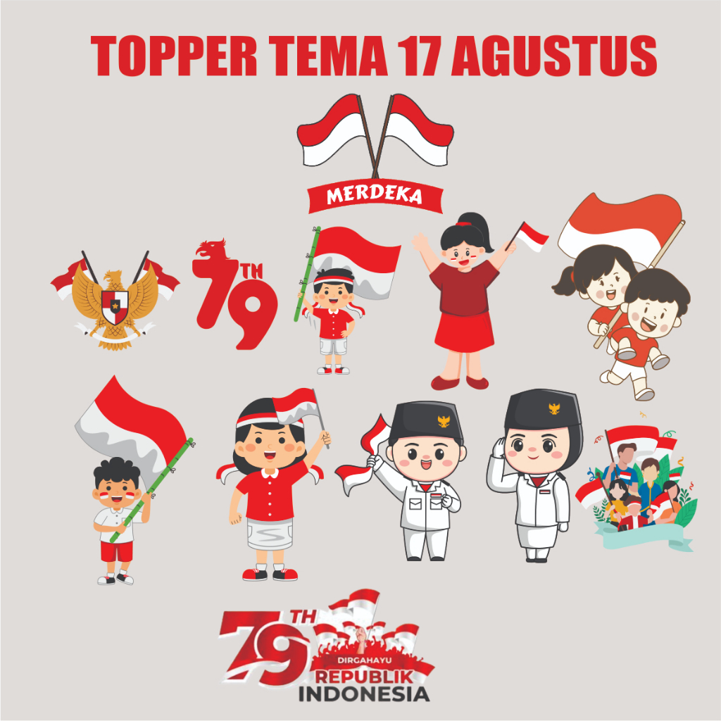 Jual TOPPER TEMA 17 AGUSTUS/TOPPER KEMERDEKAAN INDONESIA | Shopee Indonesia