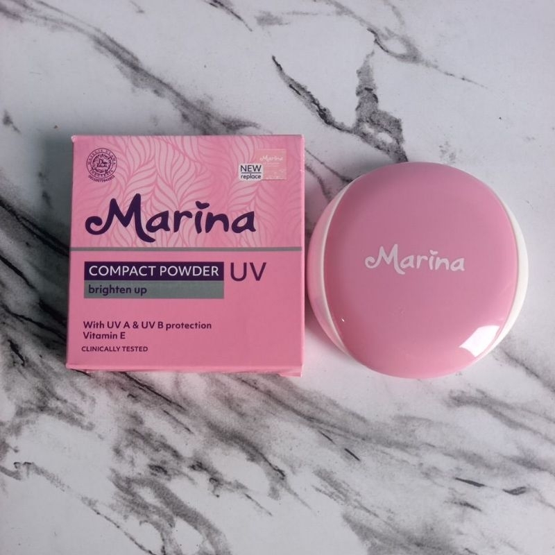 Jual Marina Compact Powder UV Brighten Up Bedak wajah 12 g | Shopee ...