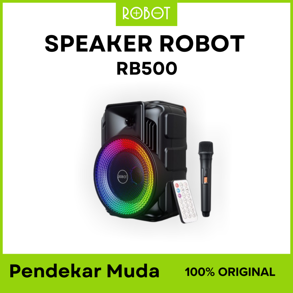 Jual Speaker karoke portable bisa di bawa kemana saja, Merek RB500 ROBOT | Shopee Indonesia