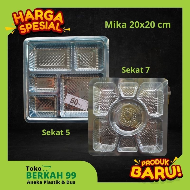 Jual mika 20x20 22x22 sekat 5 dan sekat 7 mika catering hajatan nasi kotak harga 10 pcs | Shopee ...
