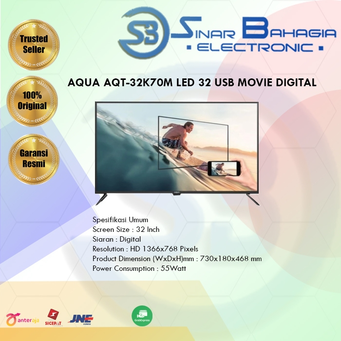 Jual AQUA AQT-32K70M LED 32 USB MOVIE DIGITAL (NEW) | Shopee Indonesia