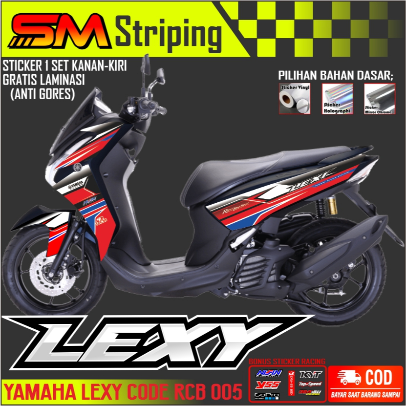 Jual (Cod) Lexi Semi FullBody Baru Stiker Motor Yamaha Lexi striping ...