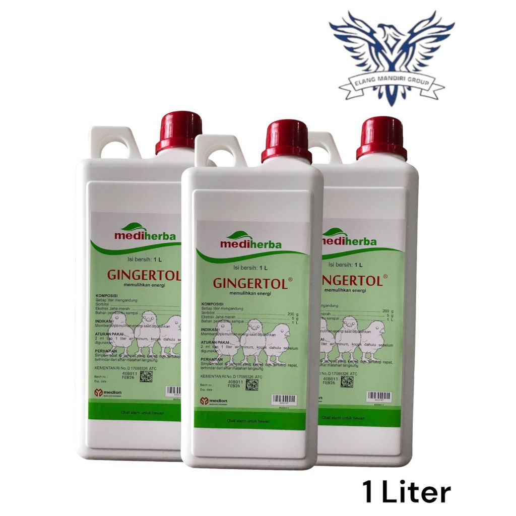 Jual Gingertol 1 Liter medion Obat Suplemen Herbal Unggas Ayam Penguat ...