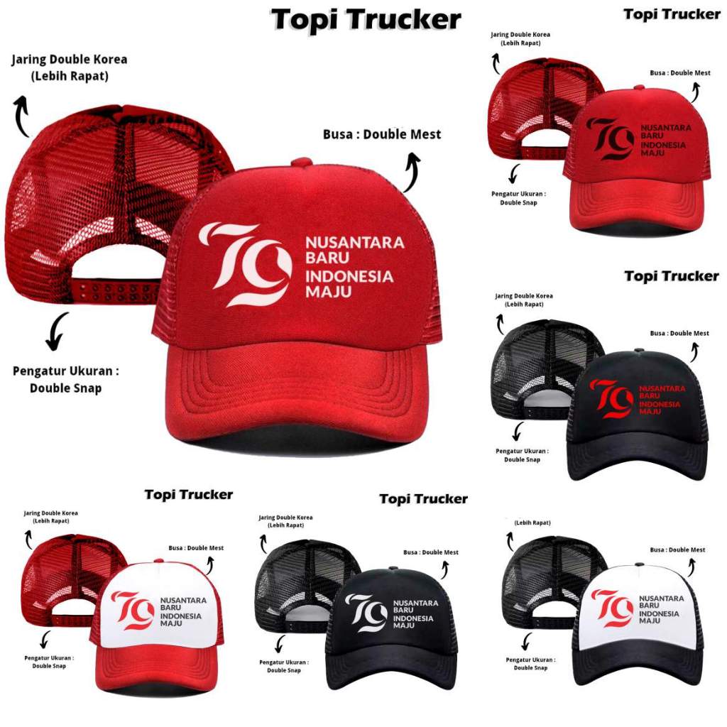 Jual Topi Trucker Jaring HUT RI 79 Thn Dirgahayu Republik Indonesia ...