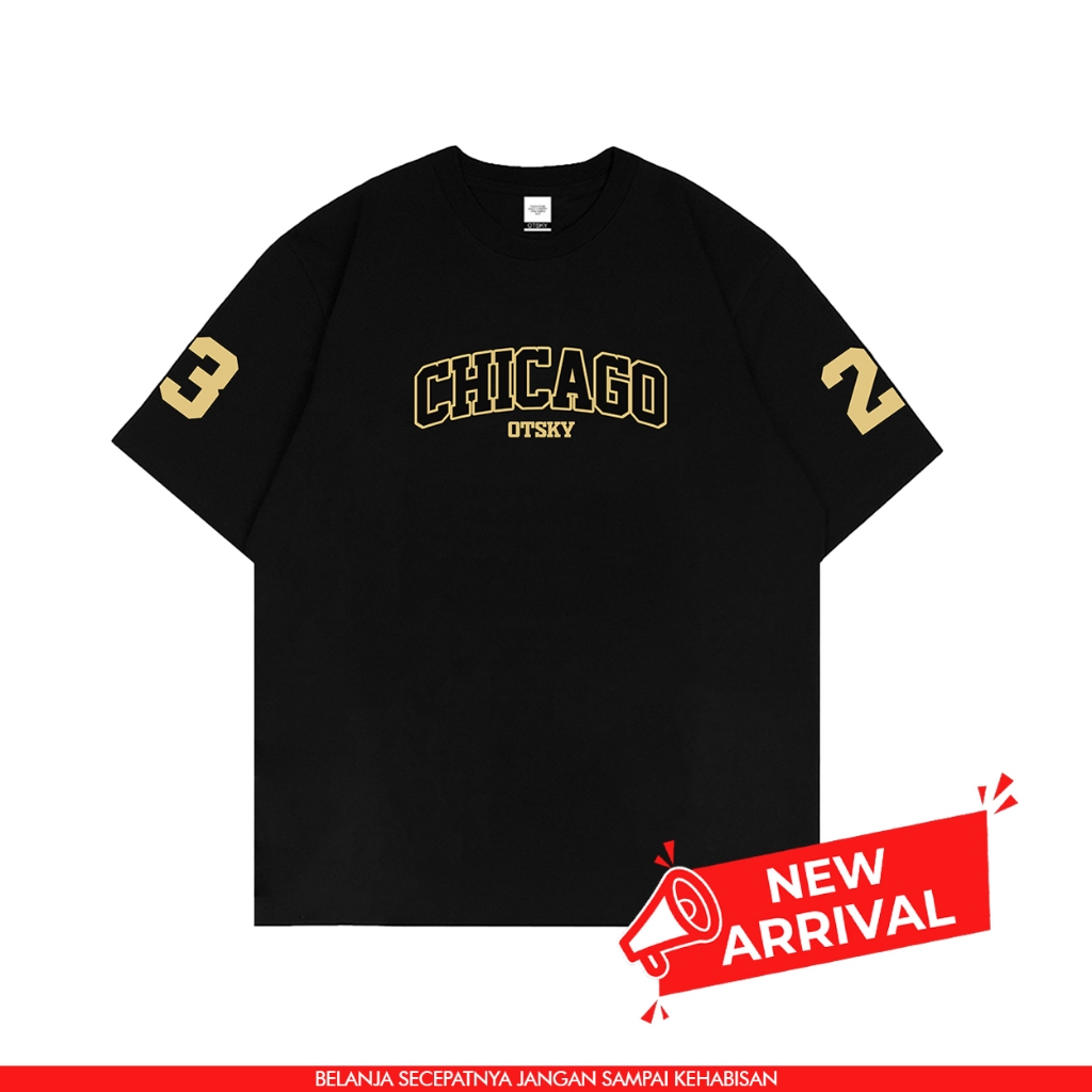Jual Otsky Kaos Pria Logo Chicago Black X GM006 Cotton 24s (K) | Shopee ...