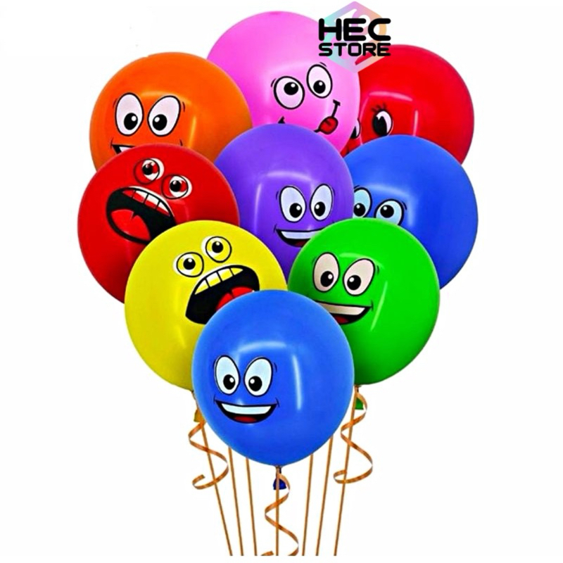 Jual BALON LATEX EMOTICON MIX 12 INCH | BALON EMOJI MIX (1 PCS ...