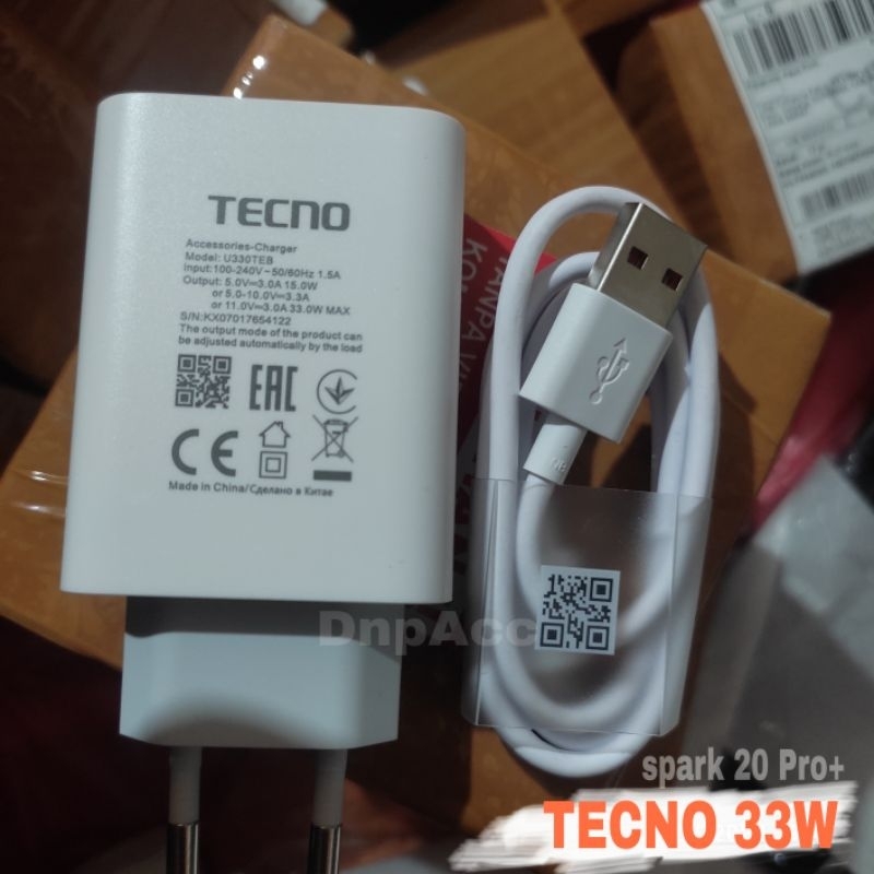 Jual Charger Tecno Spark 20 Pro / Spark 20 Pro +. Asli Original Tecno ...