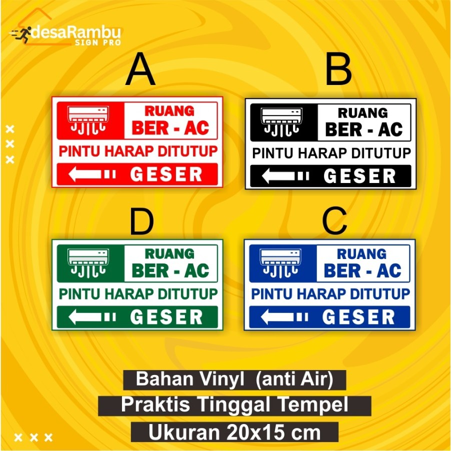 Jual Stiker Akrilik Rambu Sign Informasi Ukuran 20 cm x 15 cm Ruangan ...