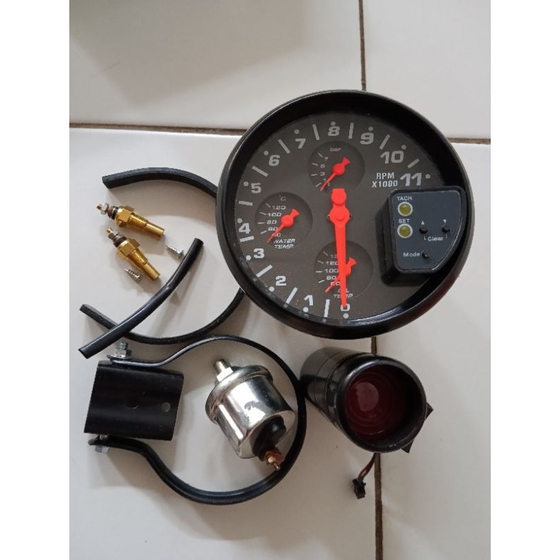 Jual Tachometer Racing Type R 4in1 5inch shiftlight. Takometer RPM ...