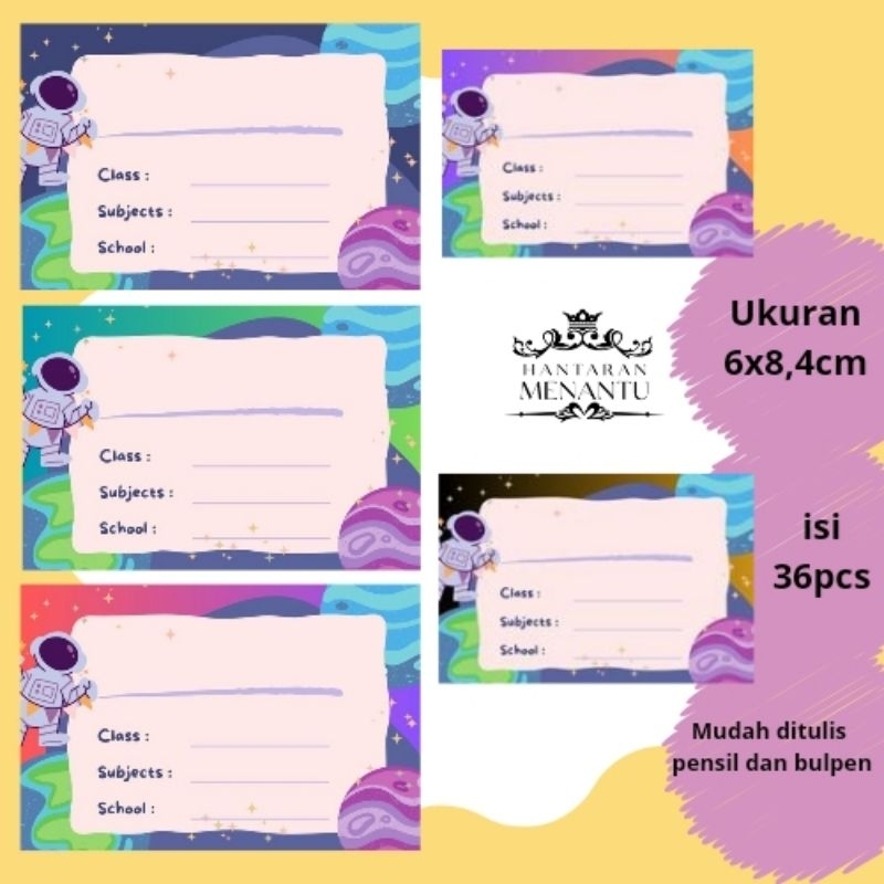 Jual stiker label nama motif anak cowok, warna mix, isi 36, ukuran 7 ...