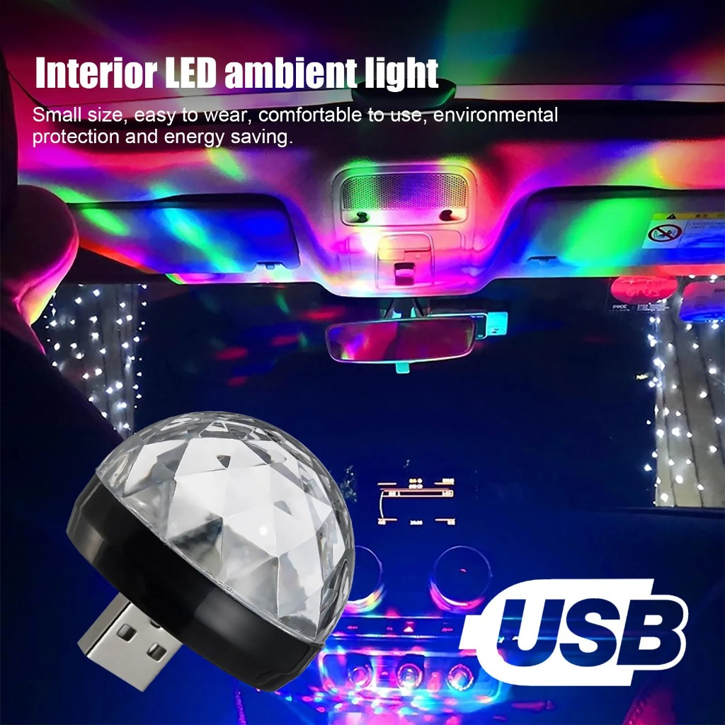 Jual 【SURYA BRIGHT】Lampu Disko RGB Sensor Musik Colok USB Disco Car ...
