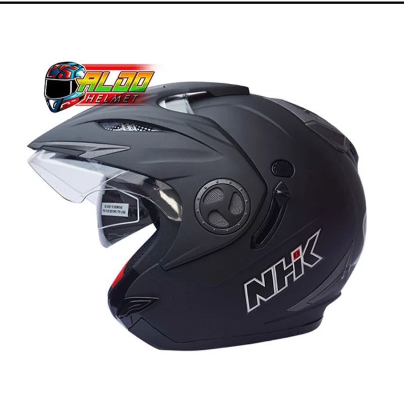 Jual HELM NHK PREDATOR CRYPTON SOLID BLACK DOFF | Helm NHK DOUBLE VISOR ...