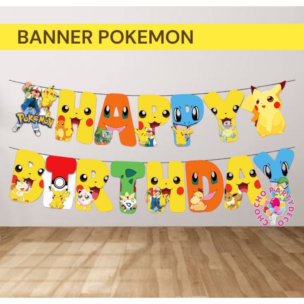 Jual Bunting Flag POKEMON / Banner Ulang Tahun Pokemon Pikachu | Shopee ...