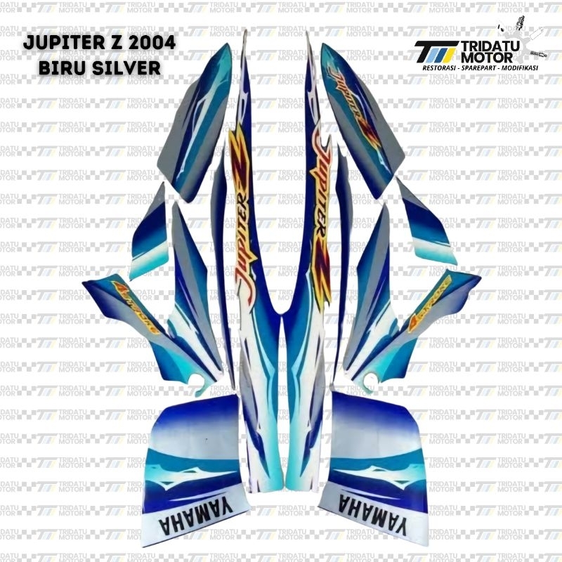 Jual STRIPING JUPITER Z 2004 BIRU SILVER KUALITAS ORIGINAL STICKER ...
