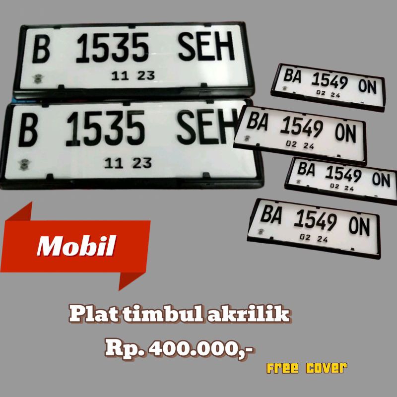 Jual Plat Timbul Akrilik Mobil by SENAYAN STICKER | Shopee Indonesia