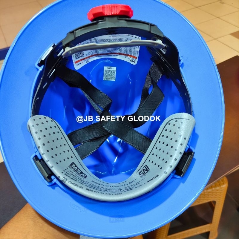 Jual HELM PROYEK SAFETY MSA SAFETY FULL BRIM STANDARD SNI WARNA BIRU ...
