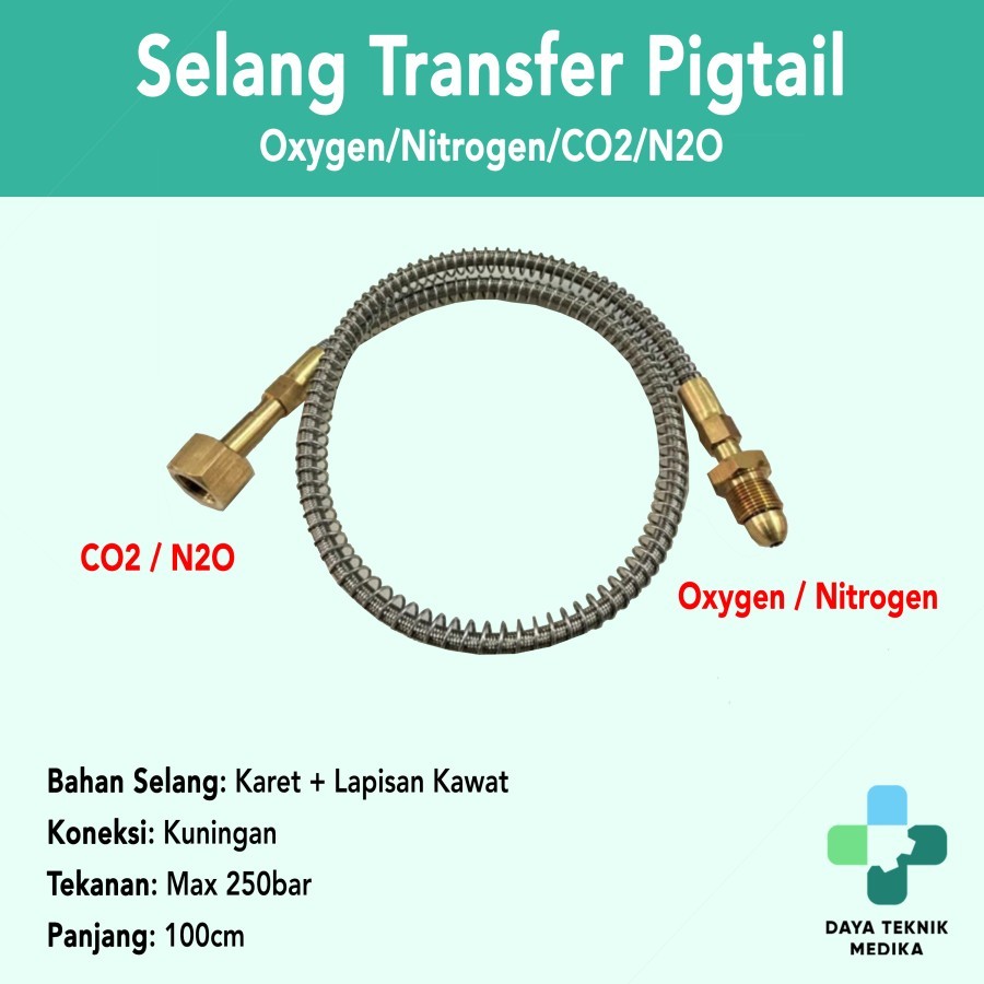 Jual Selang Flexible Pigtail Oxygen Nitrogen ke N2O CO2 - Transfer Hose ...