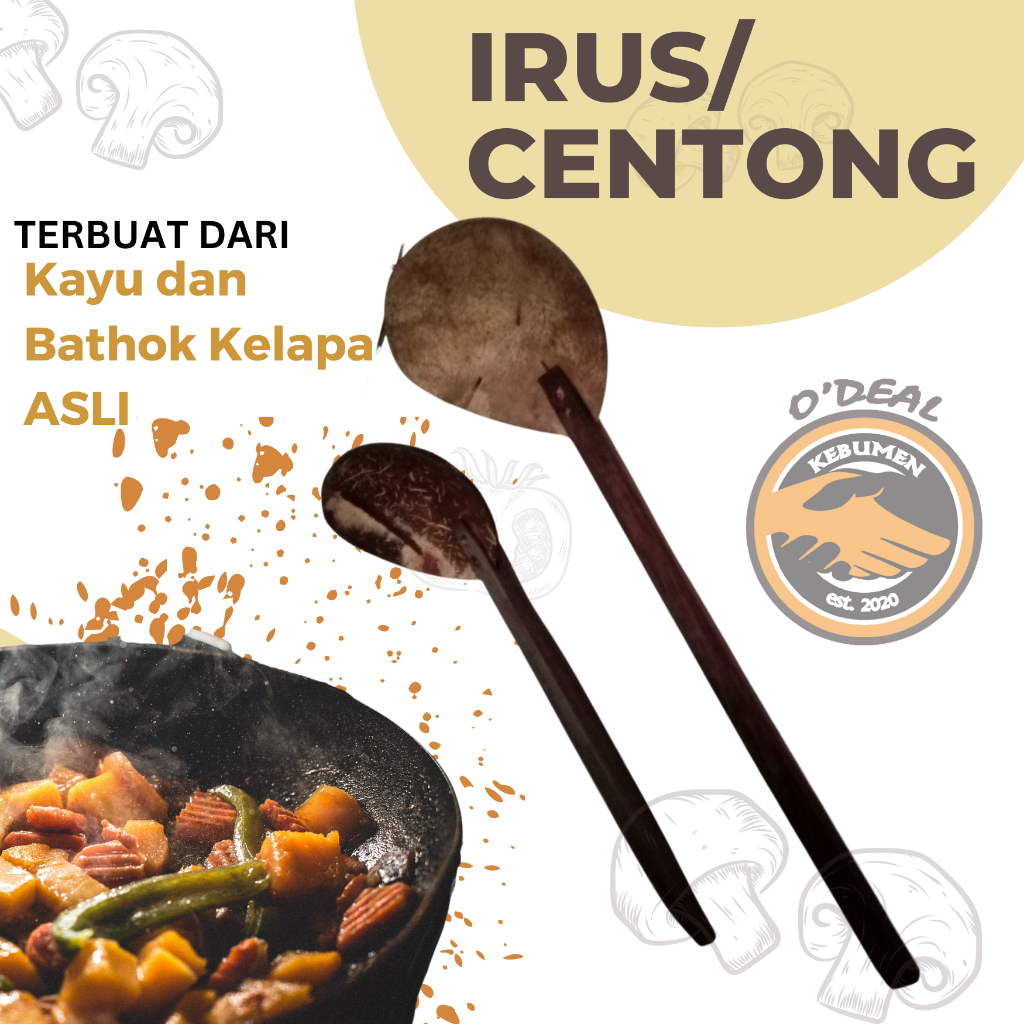 Jual IRUS KAYU/CENTONG KAYU BATOK KELAPA UNTUK SAYUR DAN NASI | Shopee ...